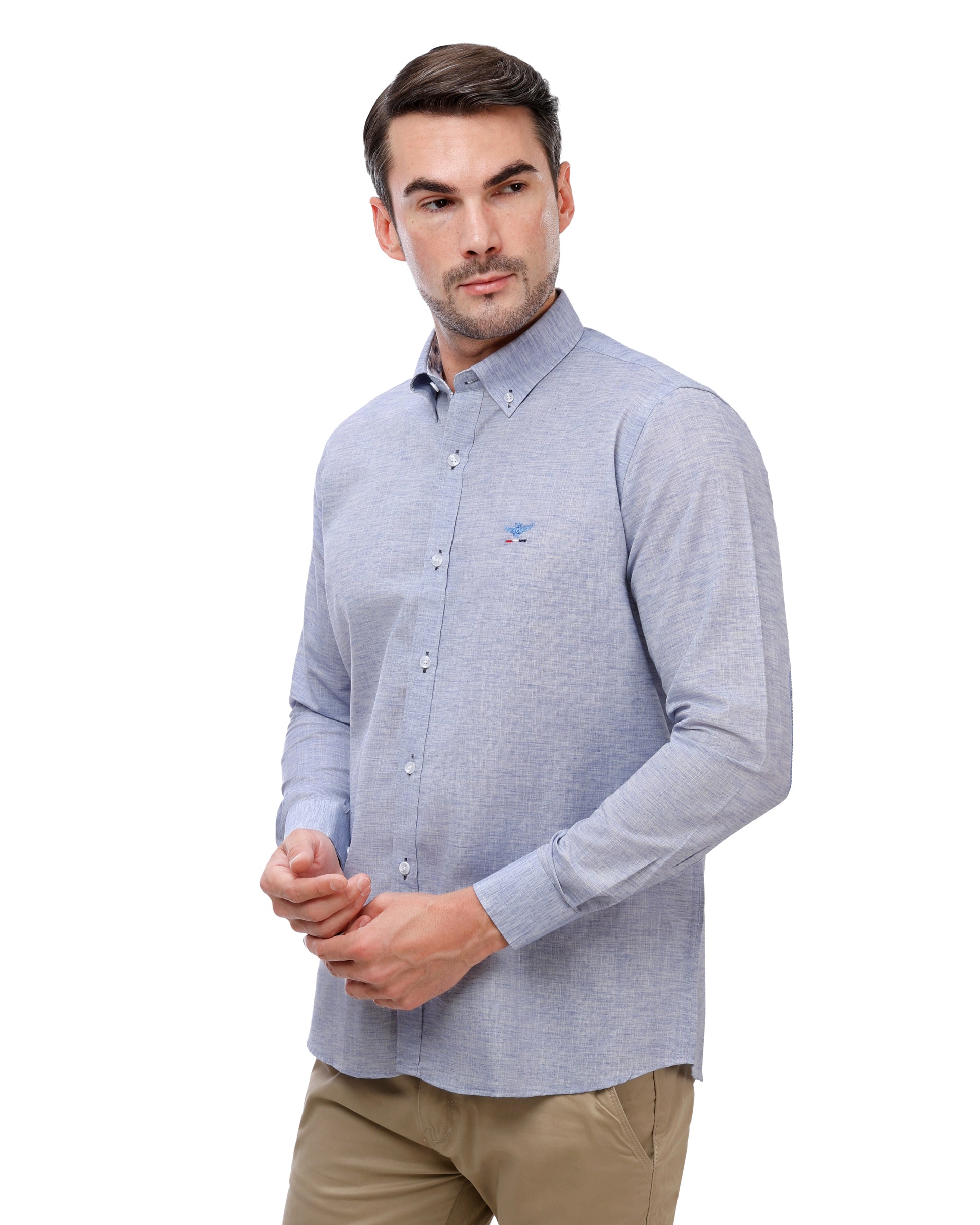Blue Linen Shirt – Long Sleeve 20025 – Sengab